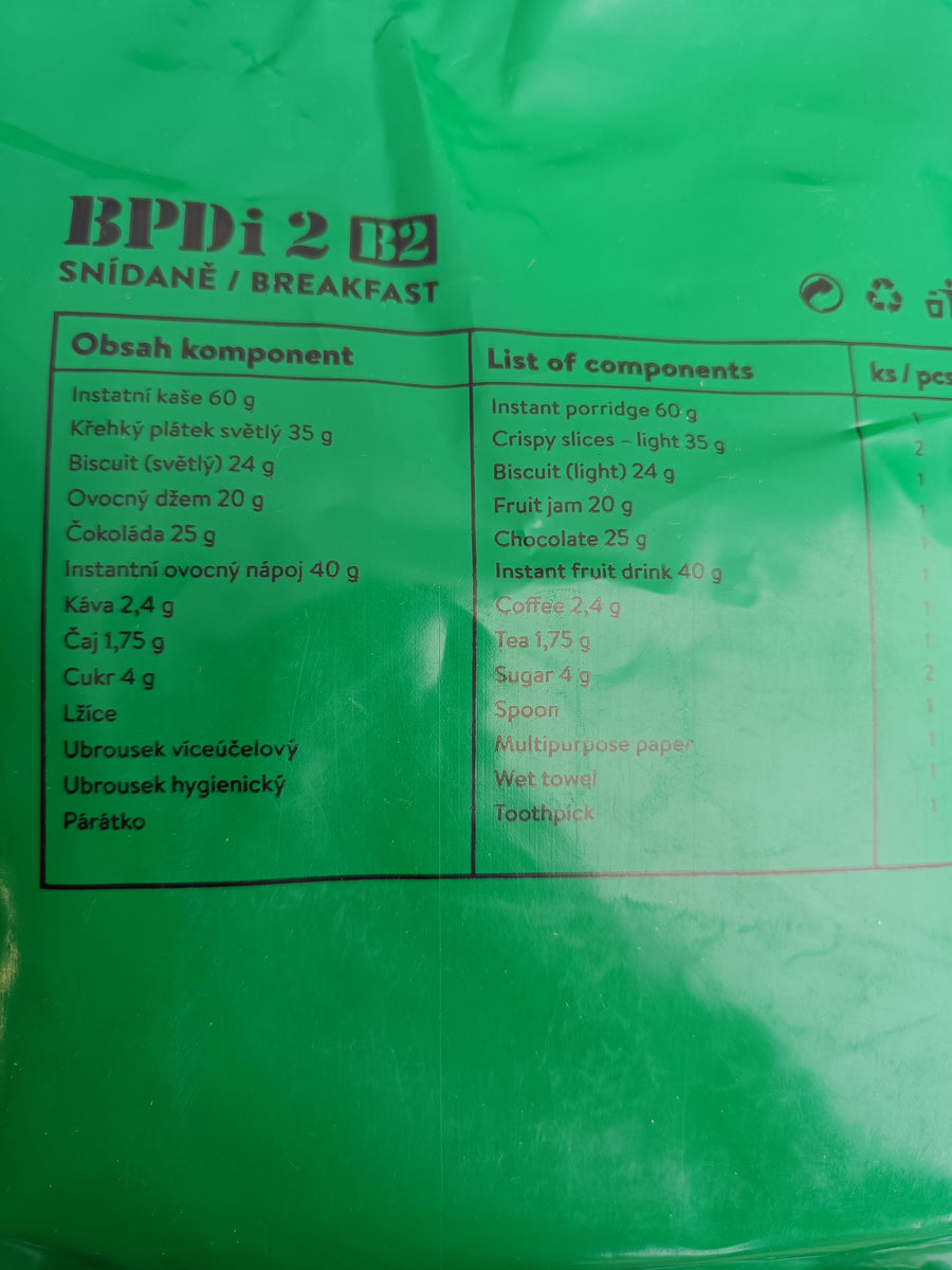 Czech Army BPD Ration - NEW STYLE